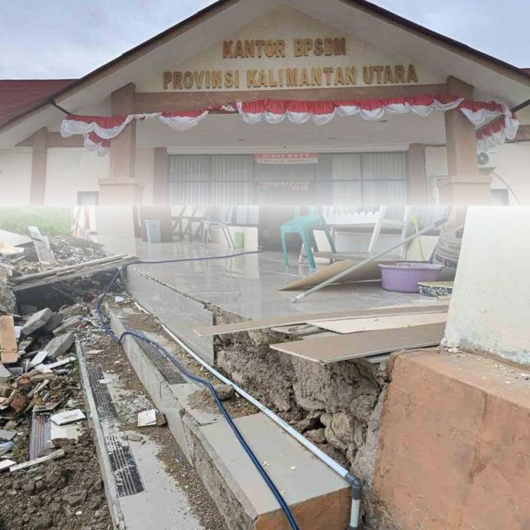 Kondisi Gedung BPSDM Kaltara Memprihatinkan, Retak-Retak dan Atap Rusak